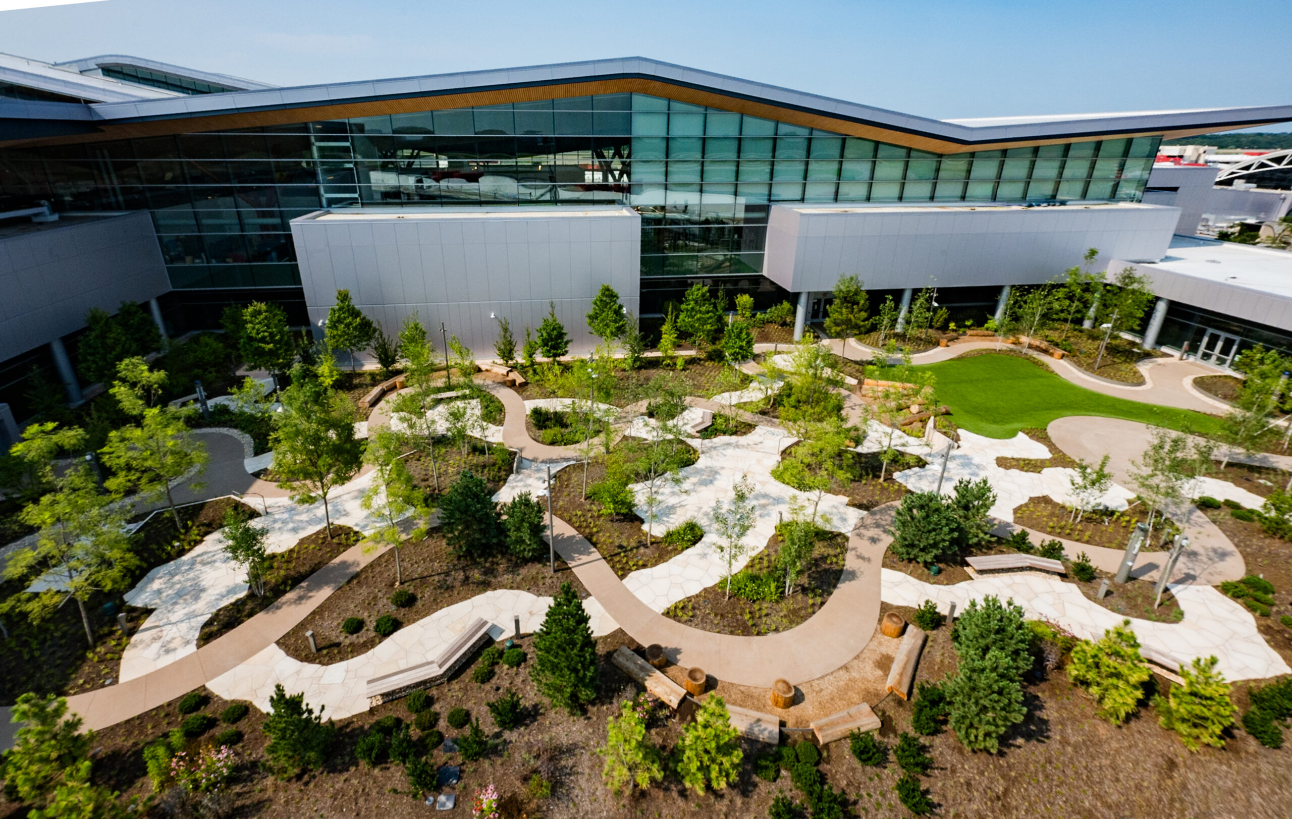 Now taking off from Pittsburgh International Airport's new terrace ...
